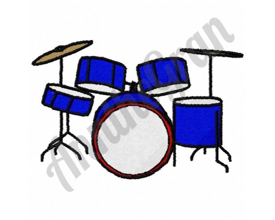 Drum Set - Machine Embroidery Design. Drum Kit Embroidery Pattern ...