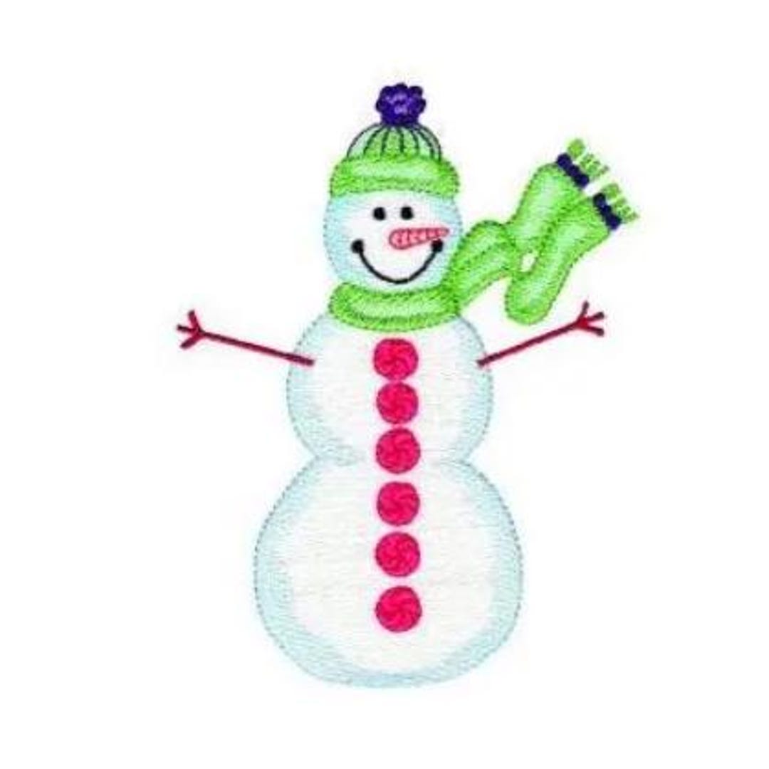 Winter Snowman - Machine Embroidery Design, Snowman With Hat and Scarf ...