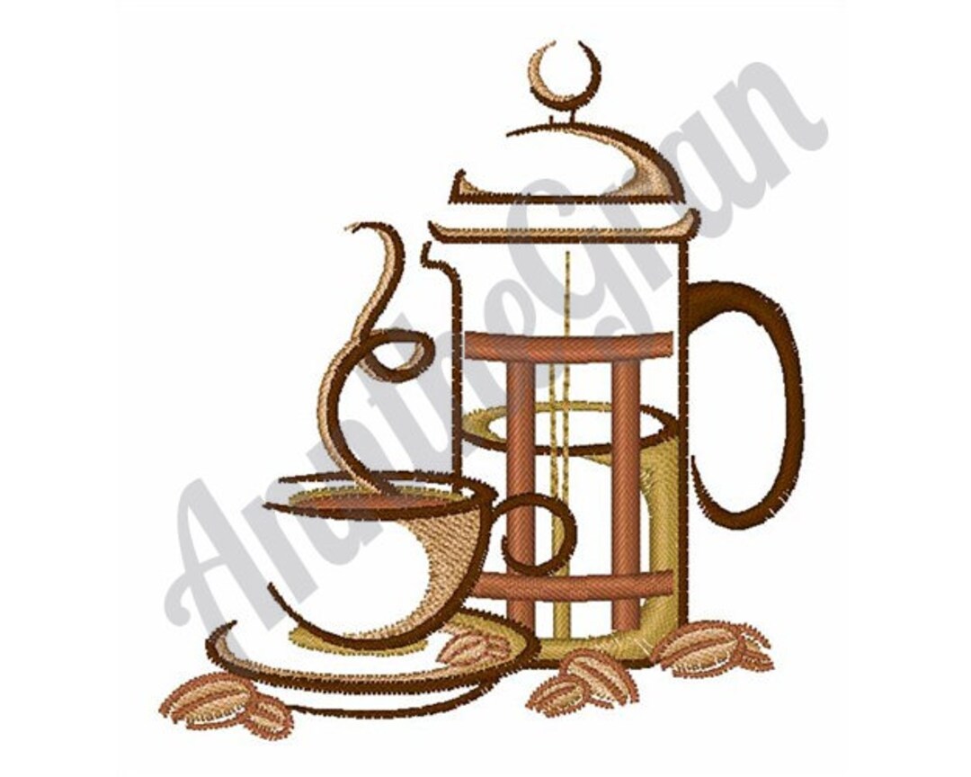 Coffee Embroidery Design. Machine Embroidery Design. Cup Embroidery ...