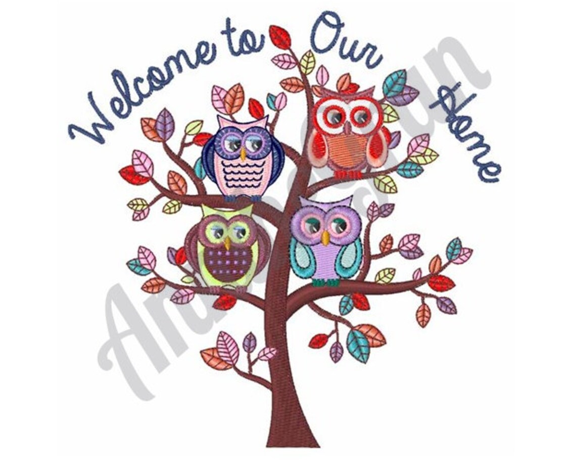 Owls Family Tree Embroidery Design. Machine Embroidery Design. - Etsy