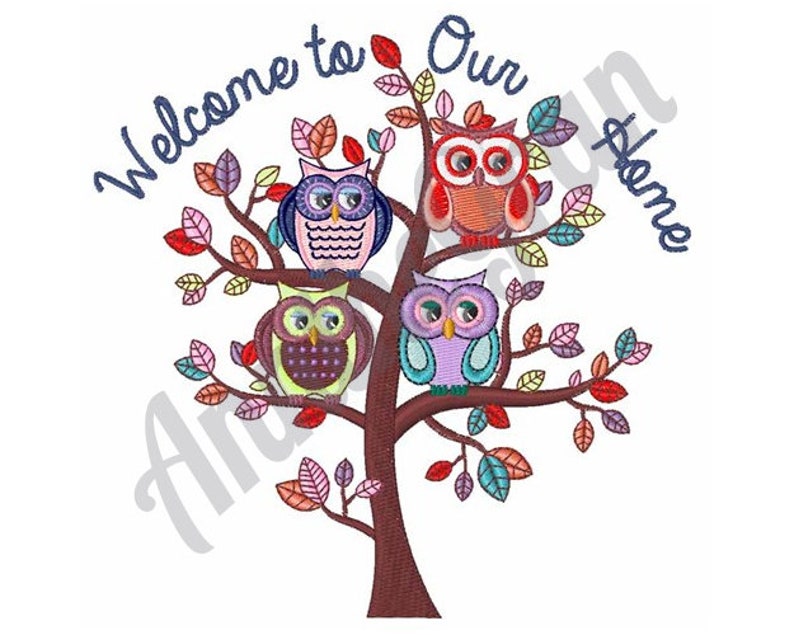 Owls Family Tree Embroidery Design. Machine Embroidery Design. - Etsy