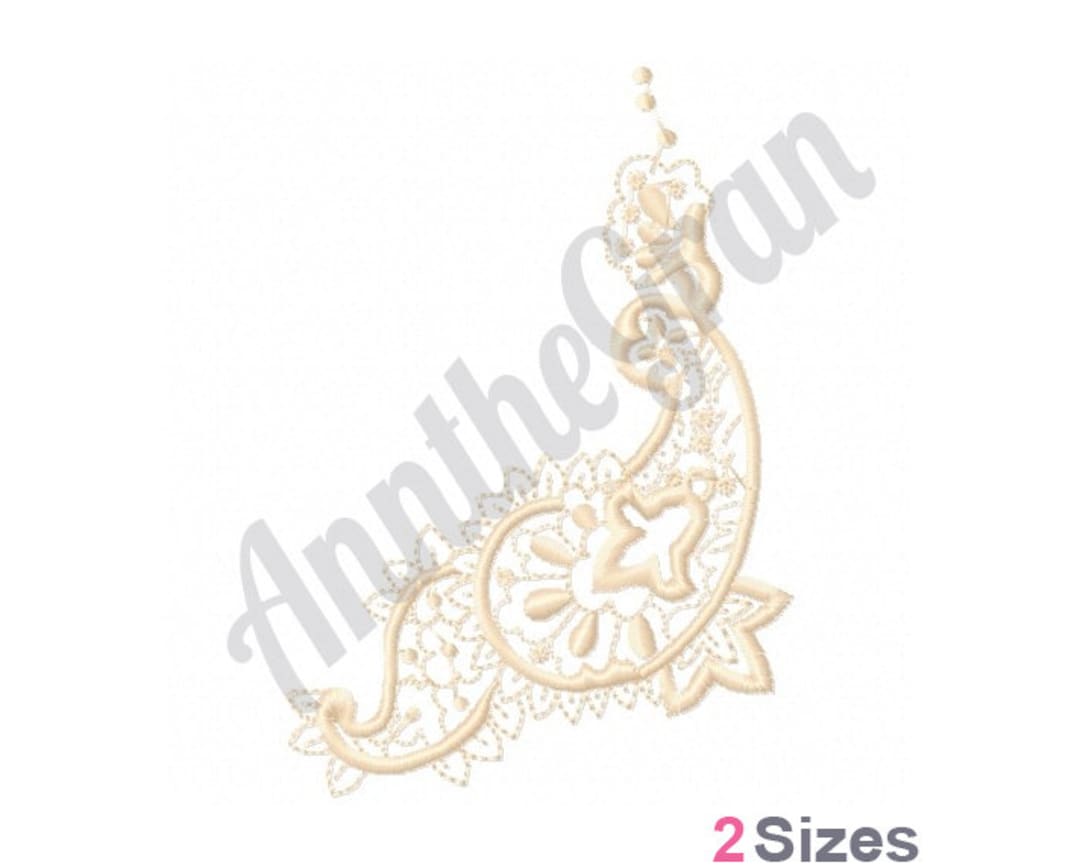 Paisley Corner - Machine Embroidery Design. Paisley Embroidery Pattern ...