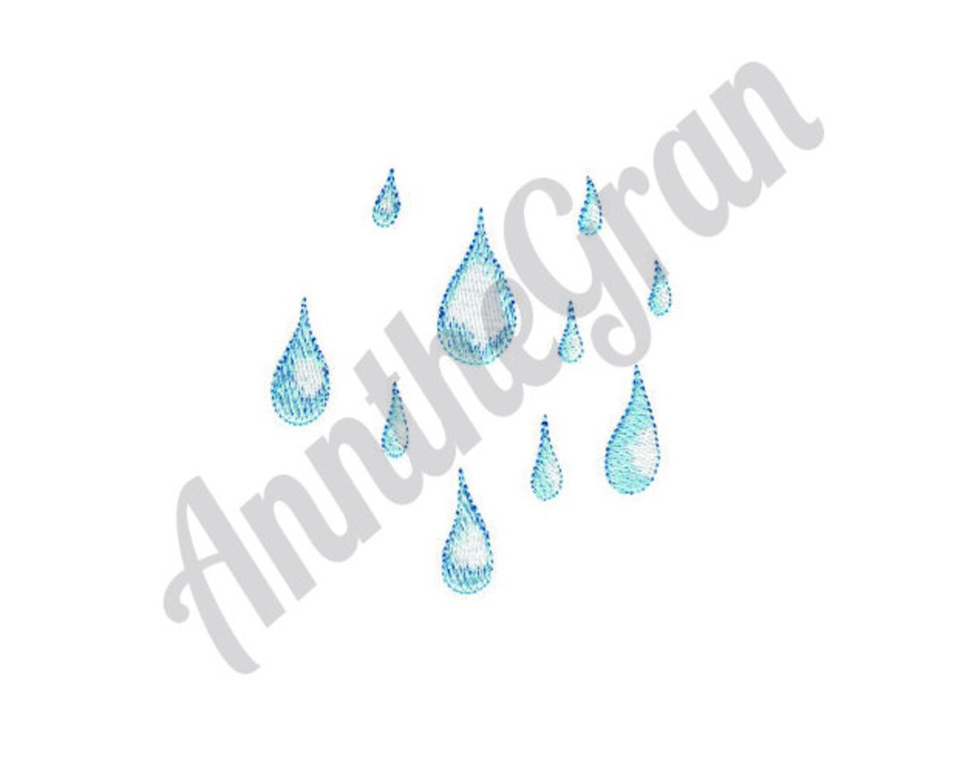 Rain Drops Embroidery Design. Machine Embroidery Design. Rain Drop ...