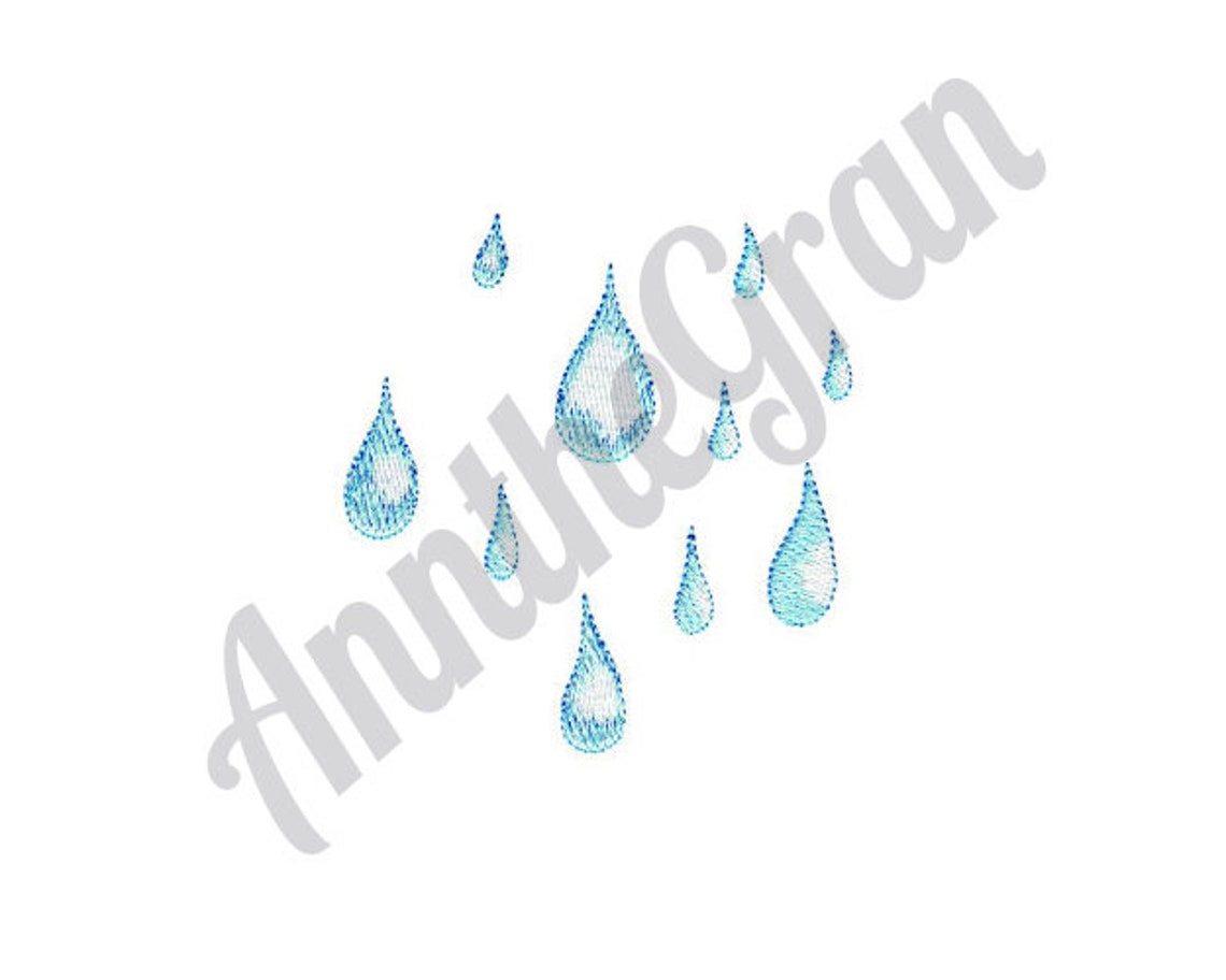 Rain Drops Embroidery Design. Machine Embroidery Design. Rain - Etsy