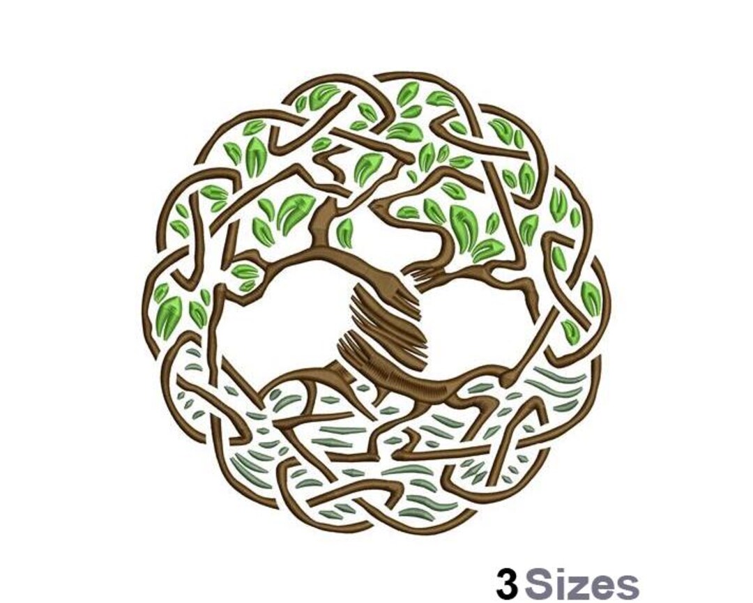 Celtic Knot Tree With Roots Machine Embroidery Design 3 Sizes, Celtic ...
