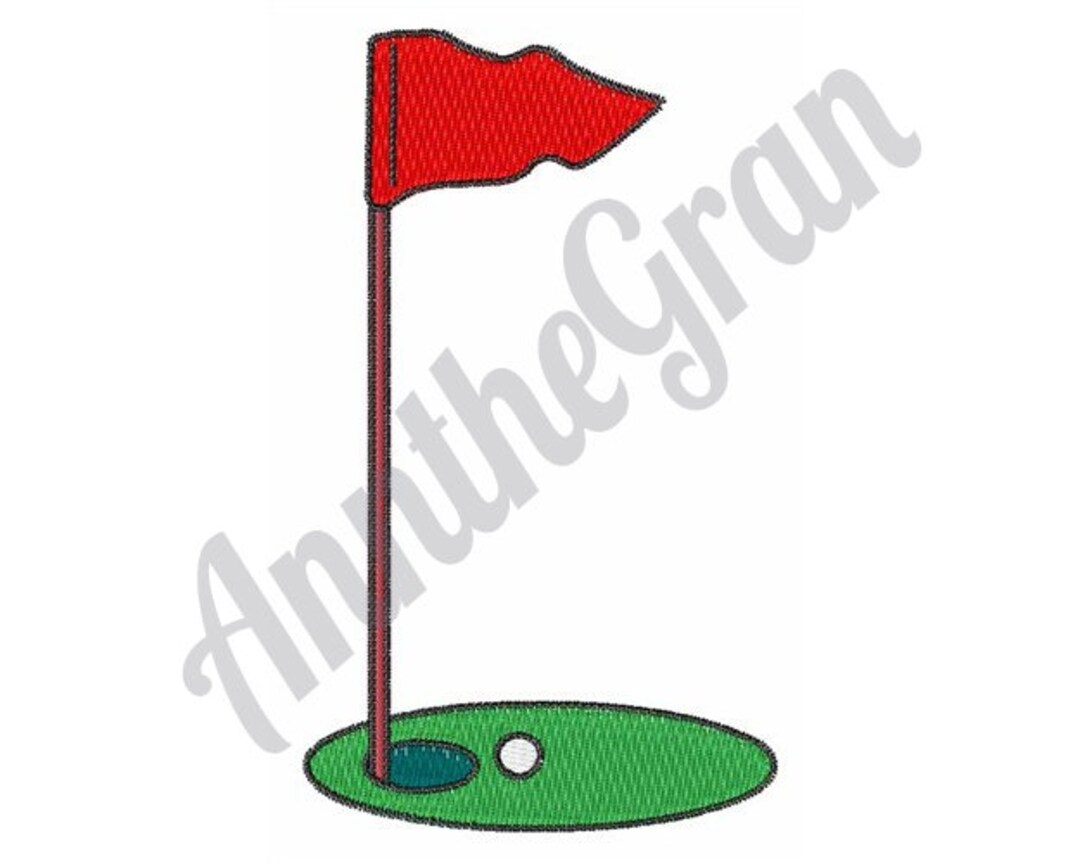 Golf Flag With Hole and Ball Embroidery Design. Machine Embroidery ...