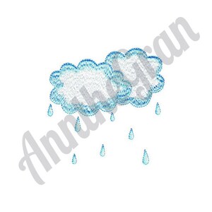 Rain Clouds Embroidery Design. Machine Embroidery Design. Raining ...