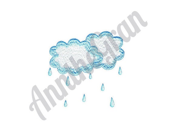Rain Clouds Embroidery Design. Machine Embroidery Design. | Etsy