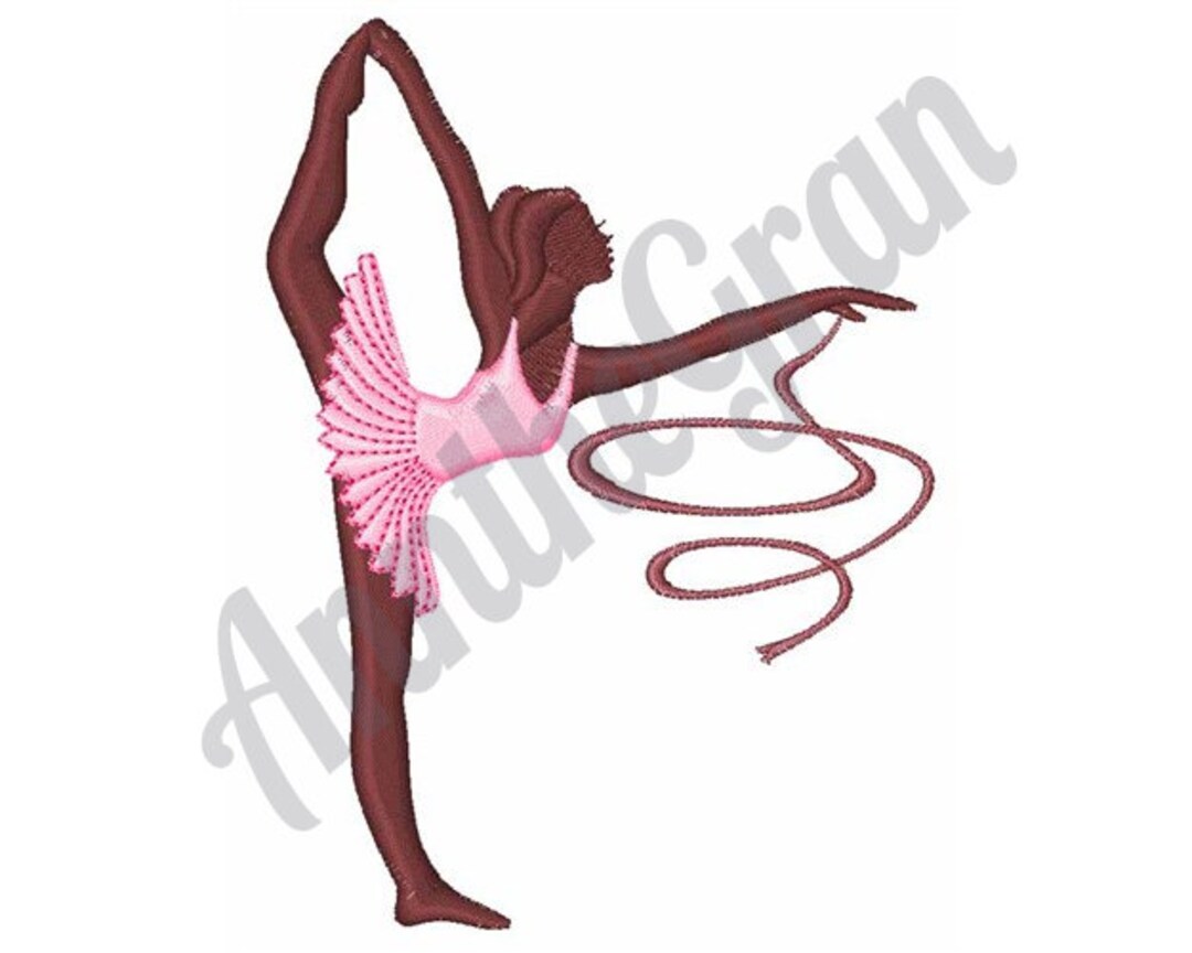 Ribbon Dancer Girl Embroidery Design. Machine Embroidery Design. Ballet ...