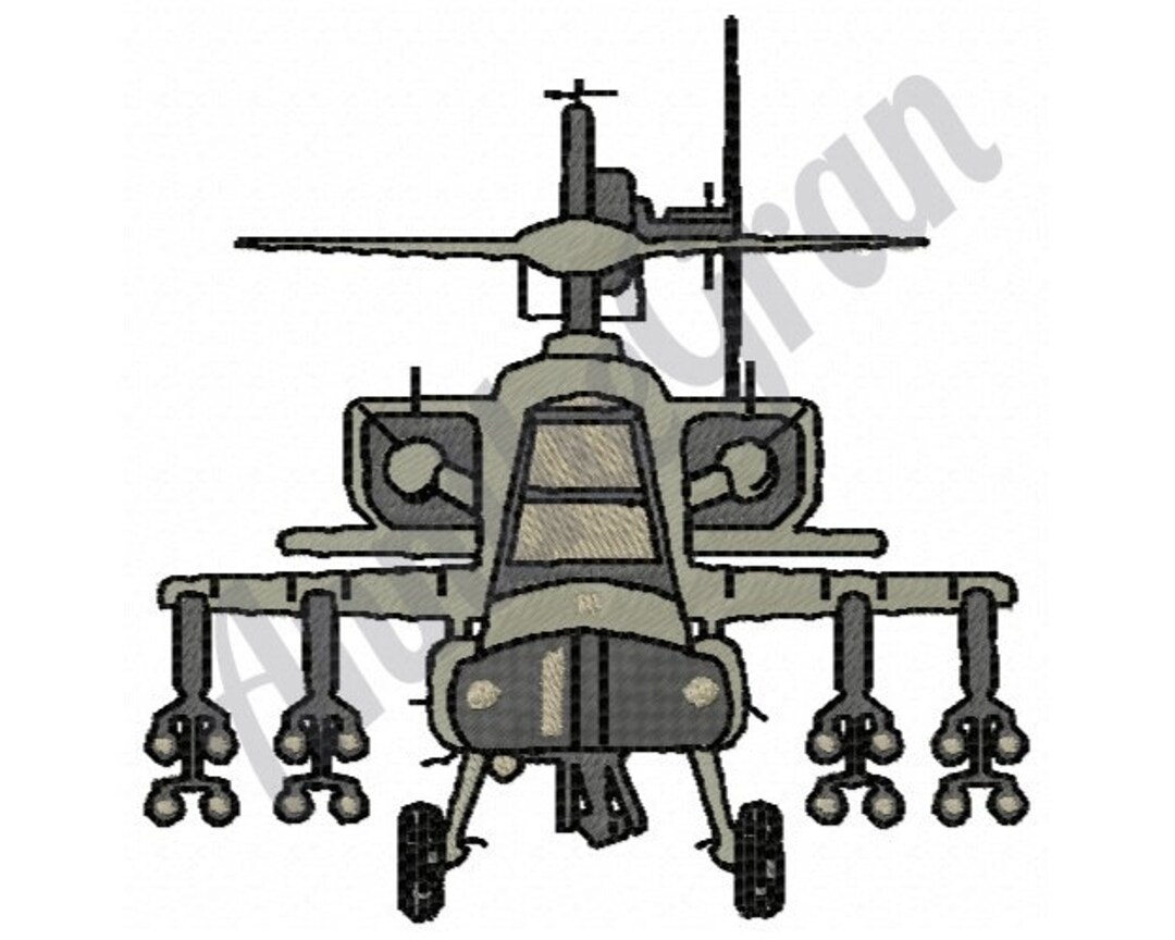 Apache Helicopter Embroidery Design. Machine Embroidery Design ...