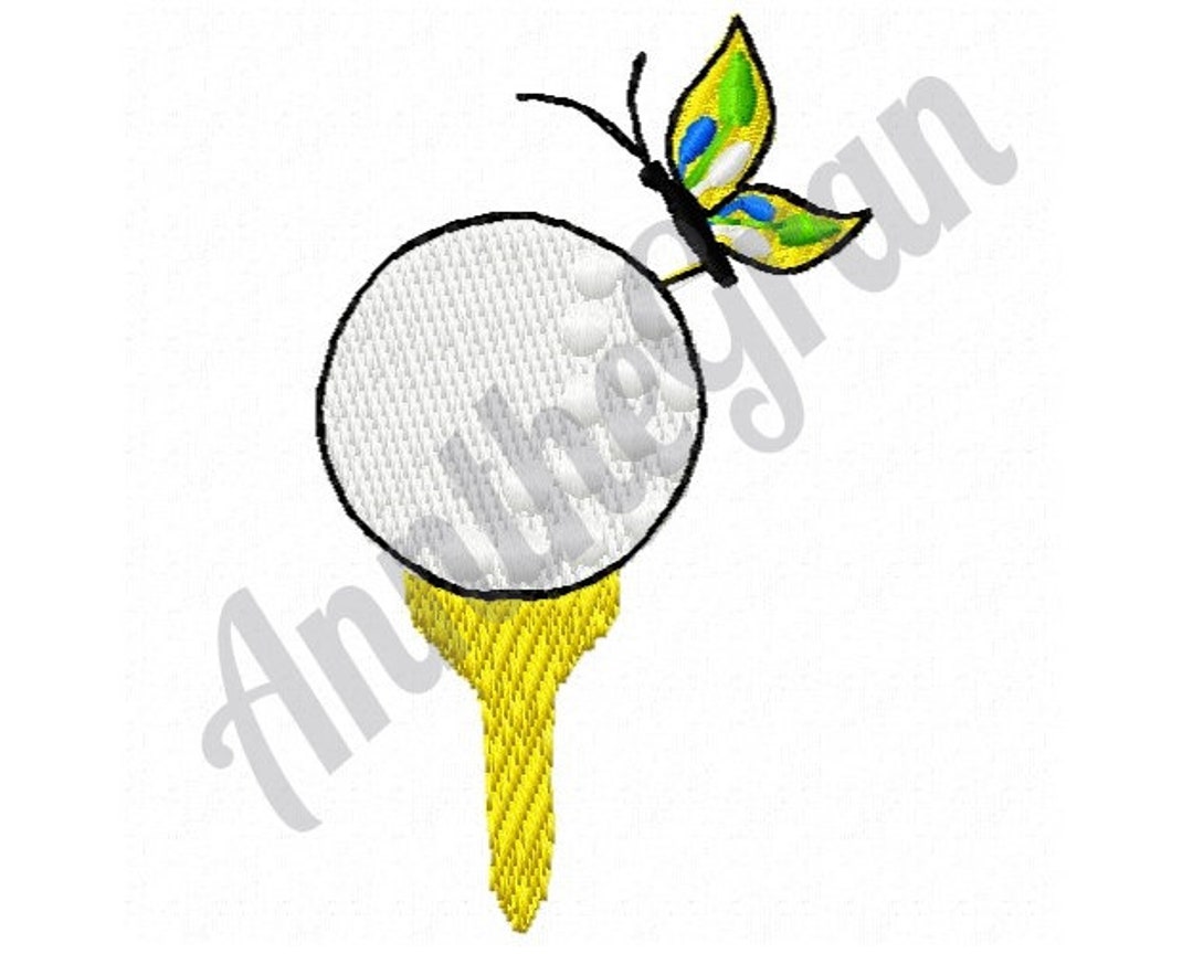 Golf Ball Embroidery Design. Machine Embroidery Design. Butterfly on ...