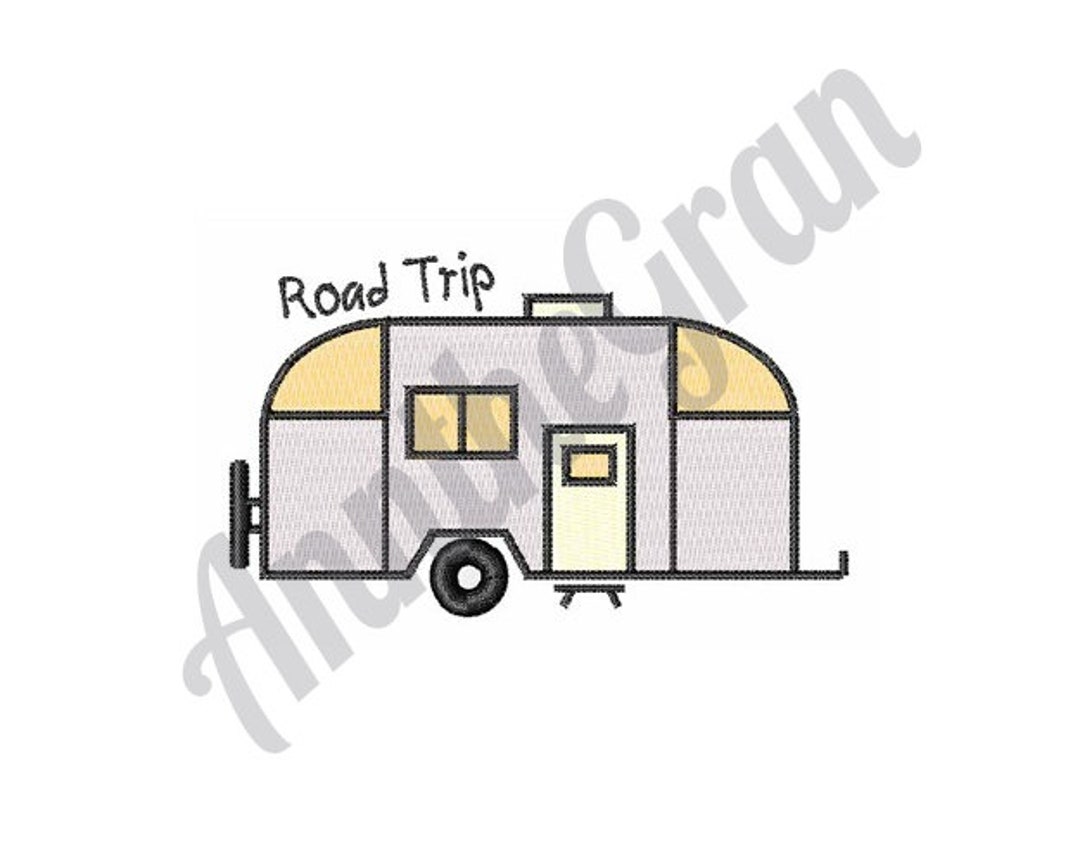 Camper Embroidery Design. Camping Pattern. Trailer Embroidery Design ...