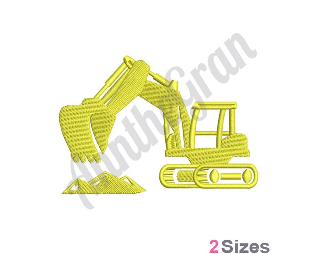 Digging Excavator - Machine Embroidery Design. Excavator Embroidery ...