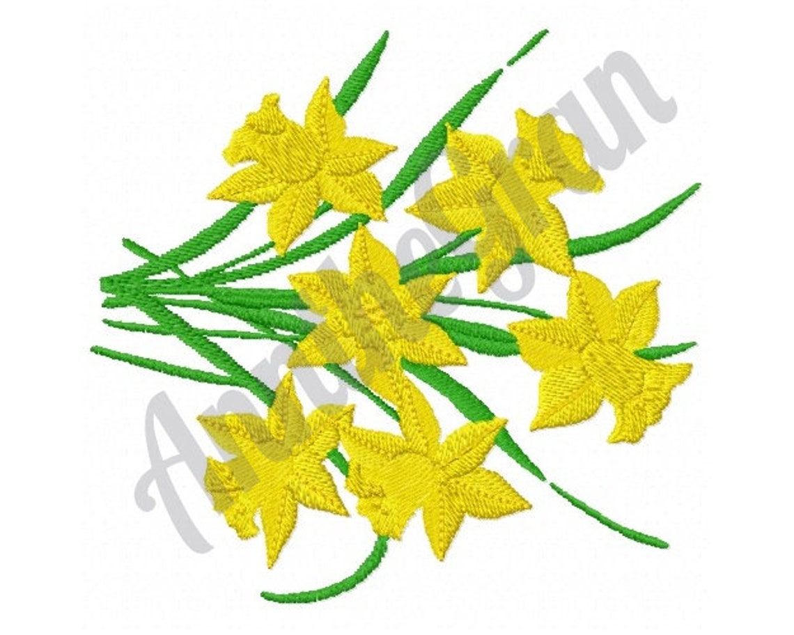 Daffodils Embroidery Design. Machine Embroidery Design. | Etsy