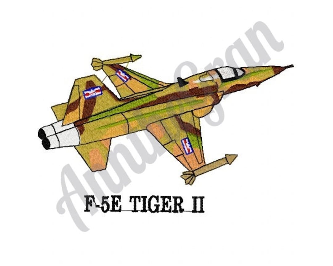 F-5E Tiger II - Machine Embroidery Design. Military Aircraft Embroidery ...