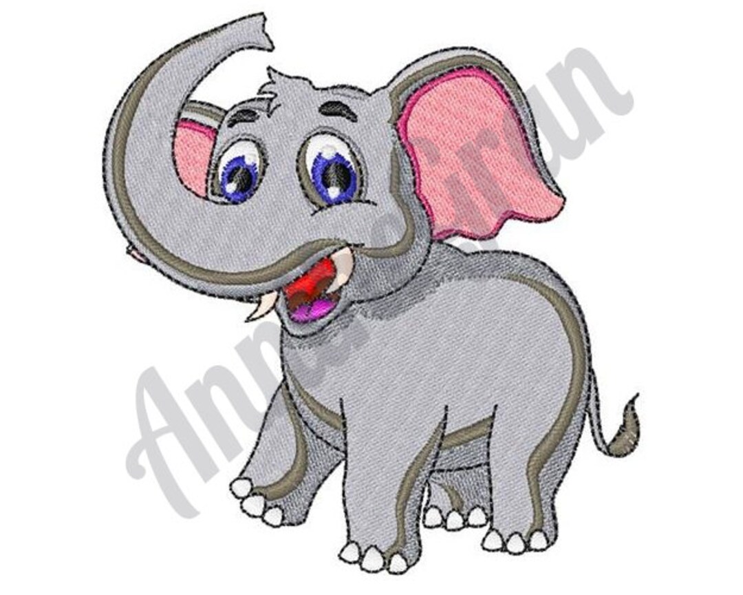 Elephant Machine Embroidery Design, Baby Elephant Embroidery Pattern ...