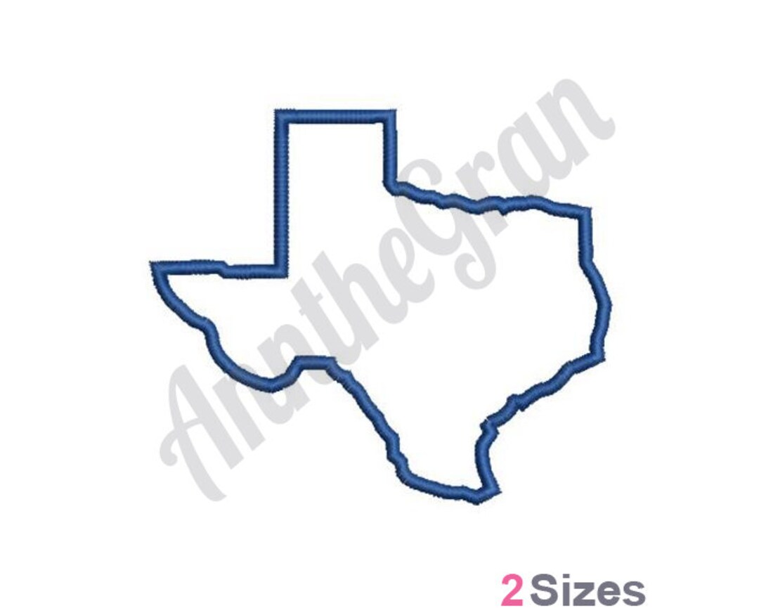 Texas State Outline Machine Embroidery Design 2 Sizes, Texas Map ...