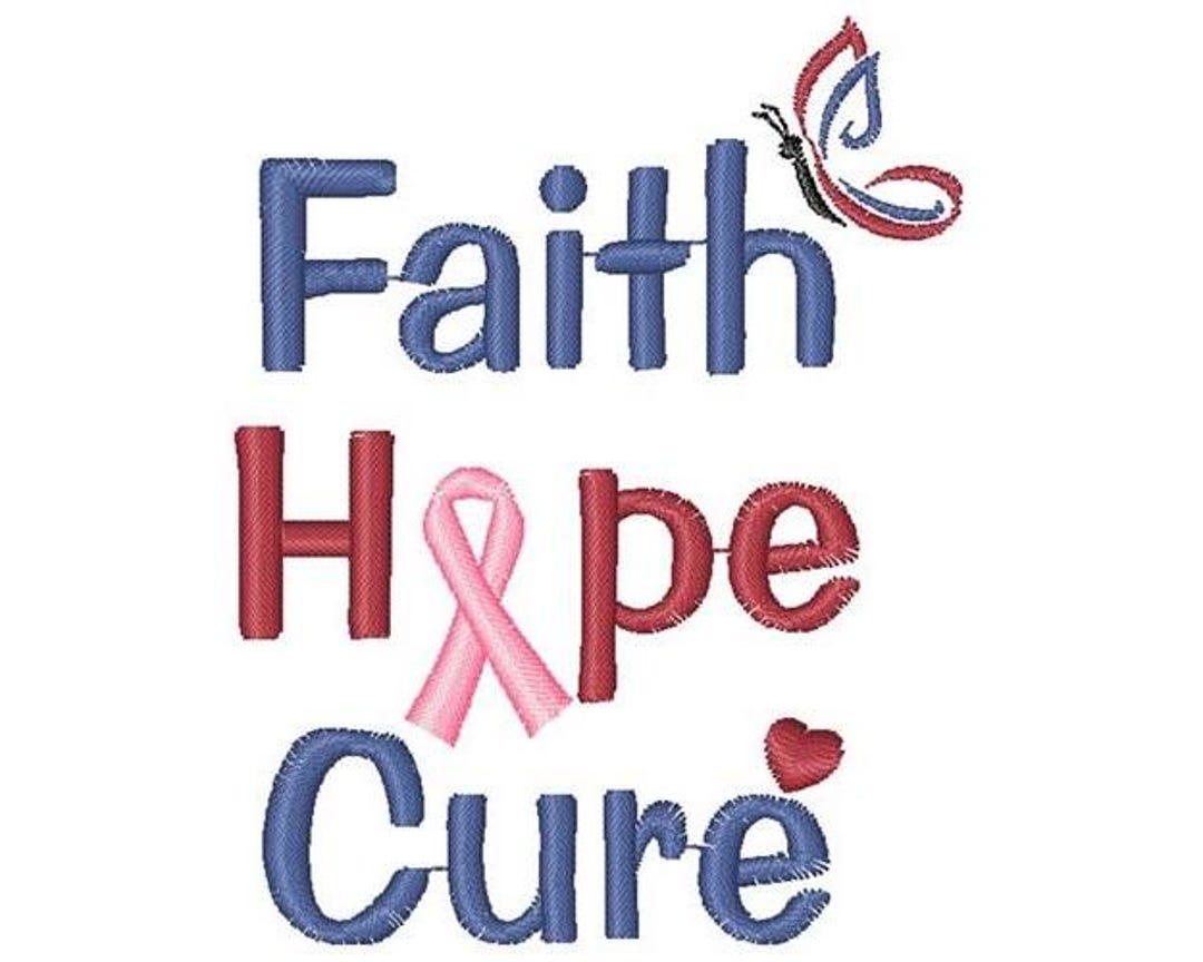 Faith Hope Cure - Machine Embroidery Design, Pink Ribbon Embroidery ...