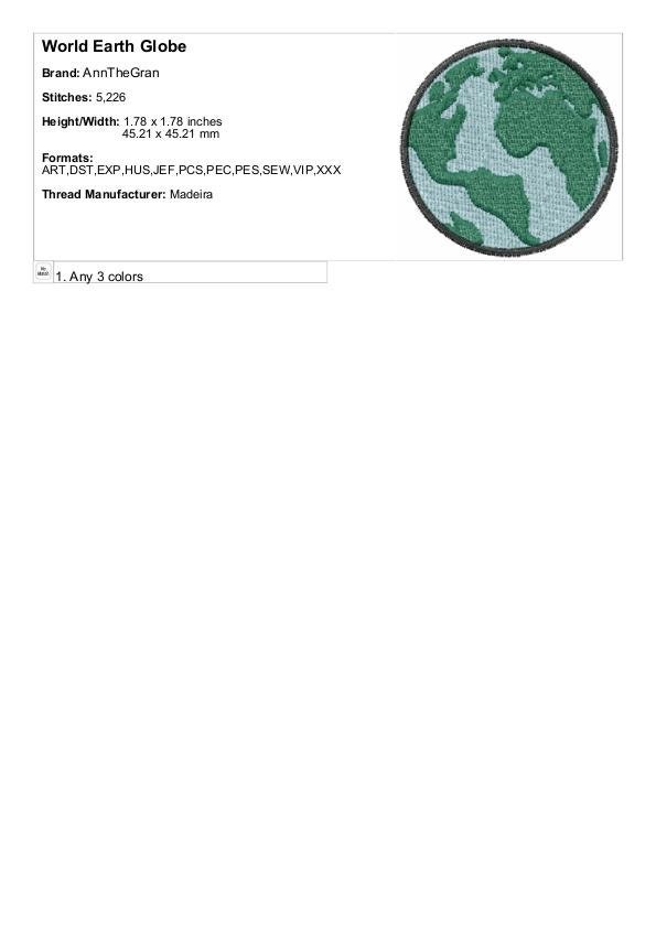 World Map Embroidery Design. Machine Embroidery Design. Earth | Etsy
