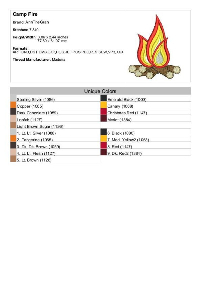Campsite Fire Embroidery Design. Machine Embroidery Design. Camp Out ...