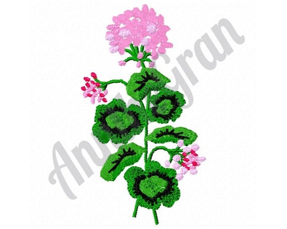 Geranium Flower Embroidery Design. Machine Embroidery Design. | Etsy