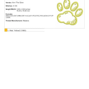 Paw Print Outline Machine Embroidery Design 2 Sizes, Animal Footprint ...