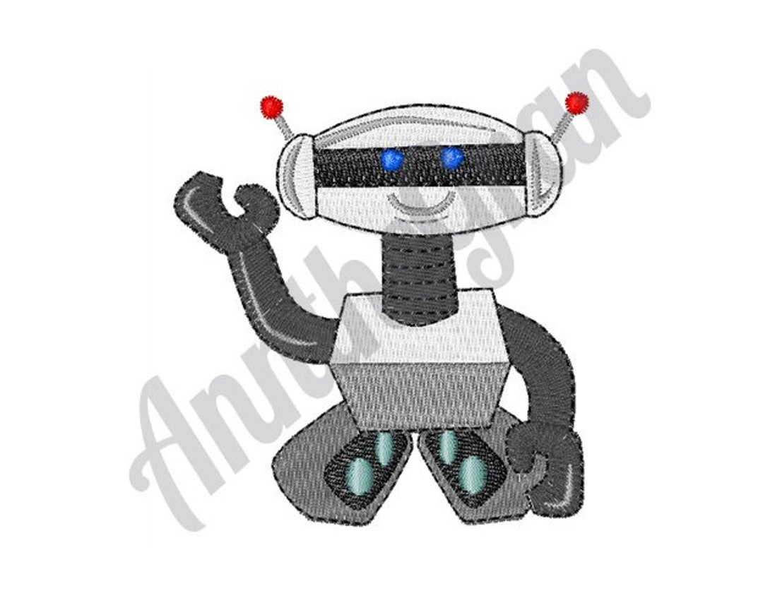 Happy Robot - Machine Embroidery Design. Toy Robot Embroidery Pattern ...