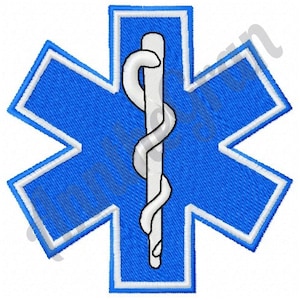 Star of Life Embroidery Design. Machine Embroidery Design. Medical ...