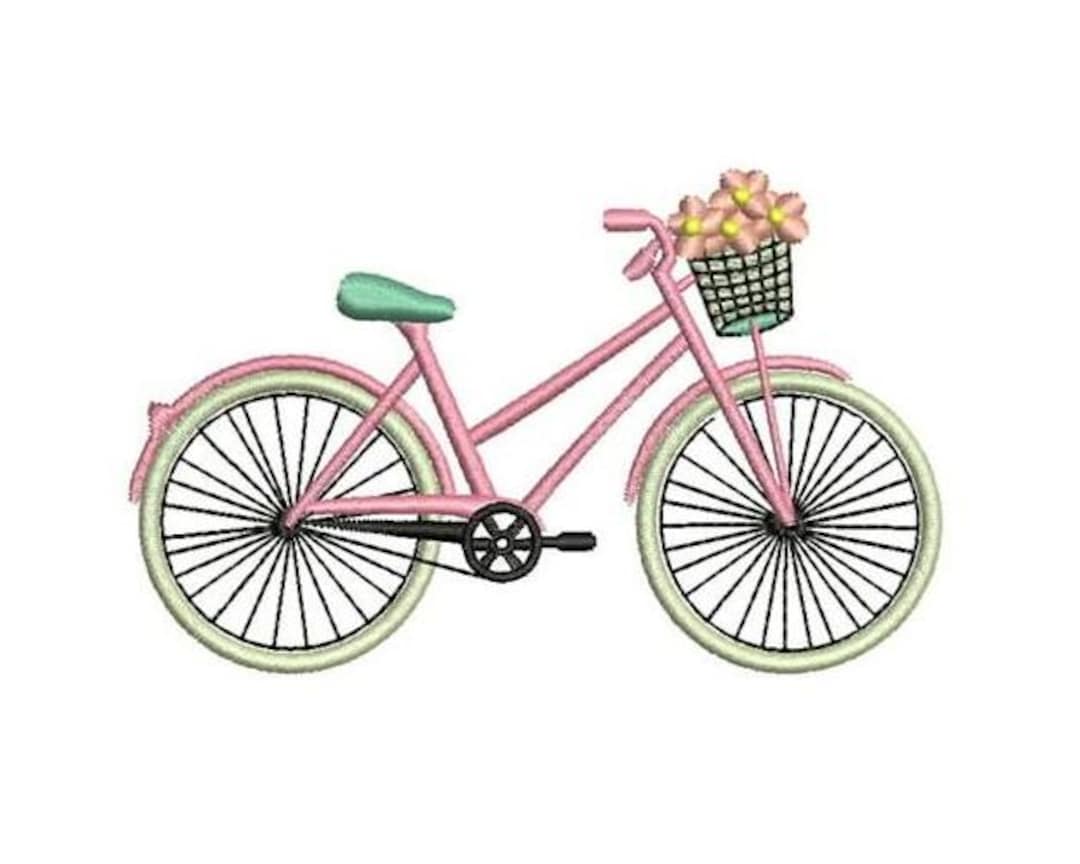 Flower Bike - Machine Embroidery Design - Etsy