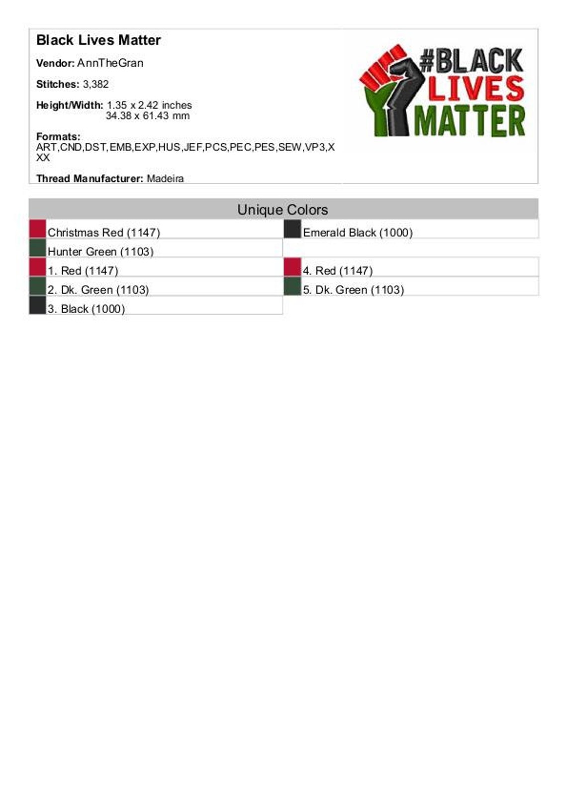 Black Lives Matter Embroidery Design. Machine Embroidery | Etsy