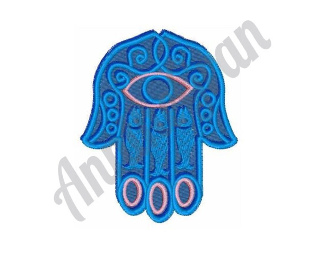 Hamsa Symbol Machine Embroidery Design, Hand of Fatima Embroidery ...