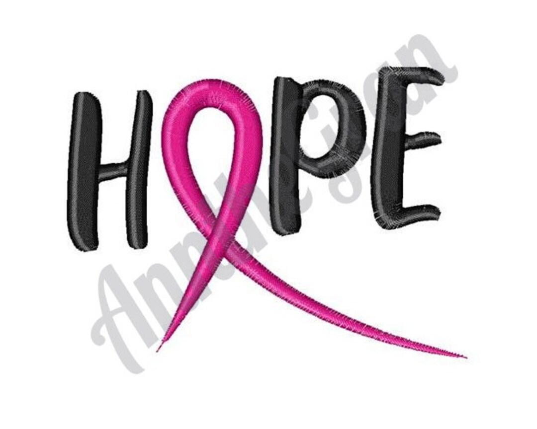 Hope Ribbon Machine Embroidery Design, Pink Awareness Ribbon Embroidery ...