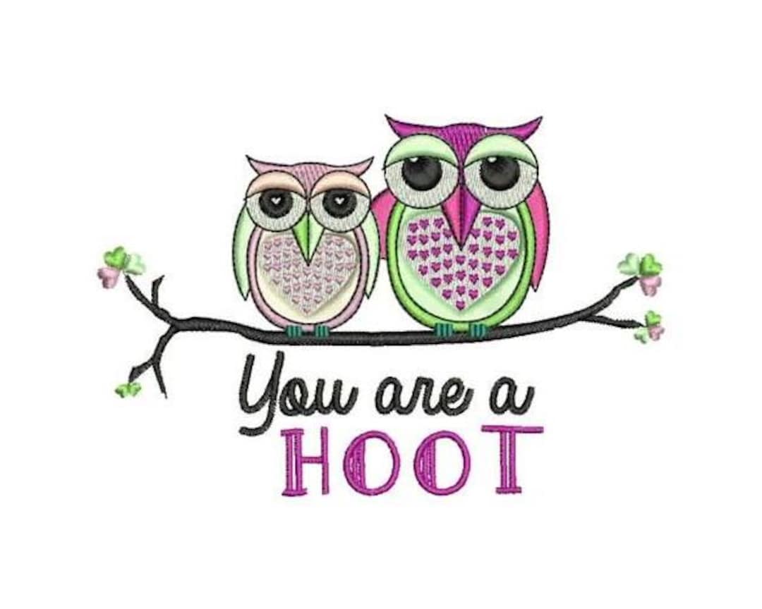 A Hoot - Machine Embroidery Design - Etsy