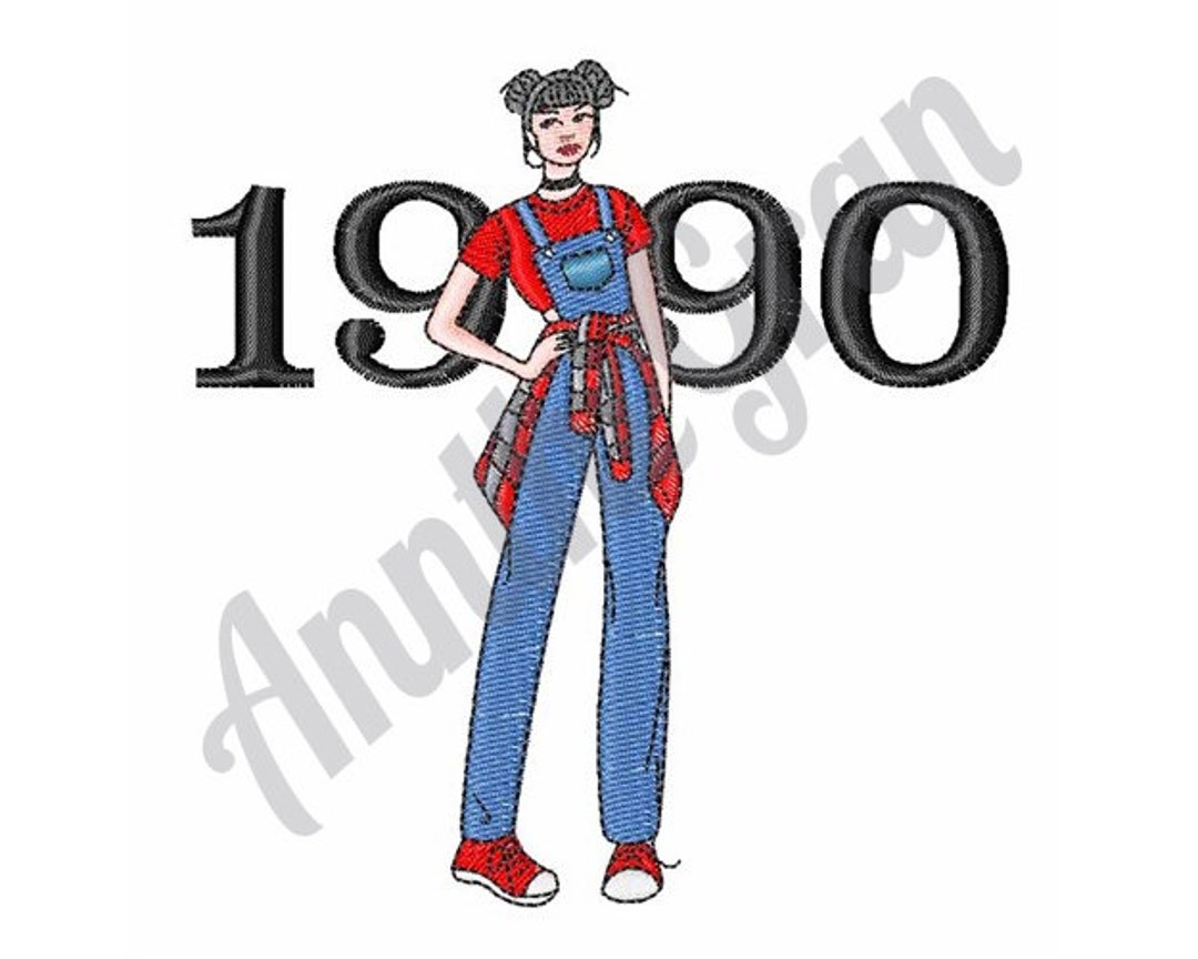1990s Woman Embroidery Design. Machine Embroidery Design. Tall Girl ...