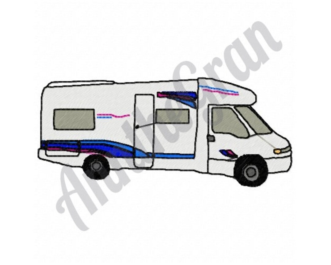 RV Camper Embroidery Design. Machine Embroidery Design. RV Camper ...
