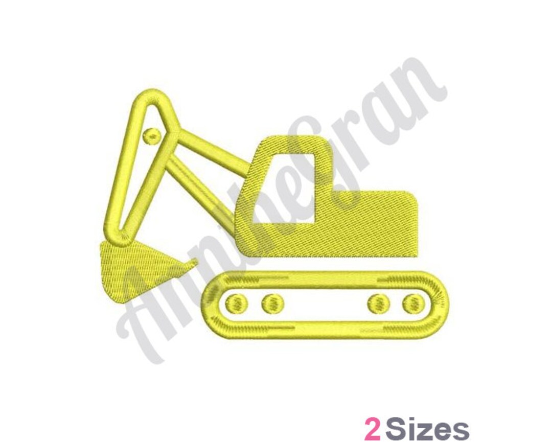 Digger Outline - Machine Embroidery Design - 2 Sizes, Excavator ...