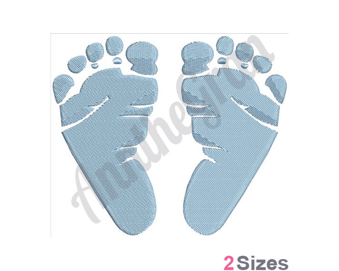 Baby Footprints - Machine Embroidery Design. Baby Boy Feet Embroidery ...