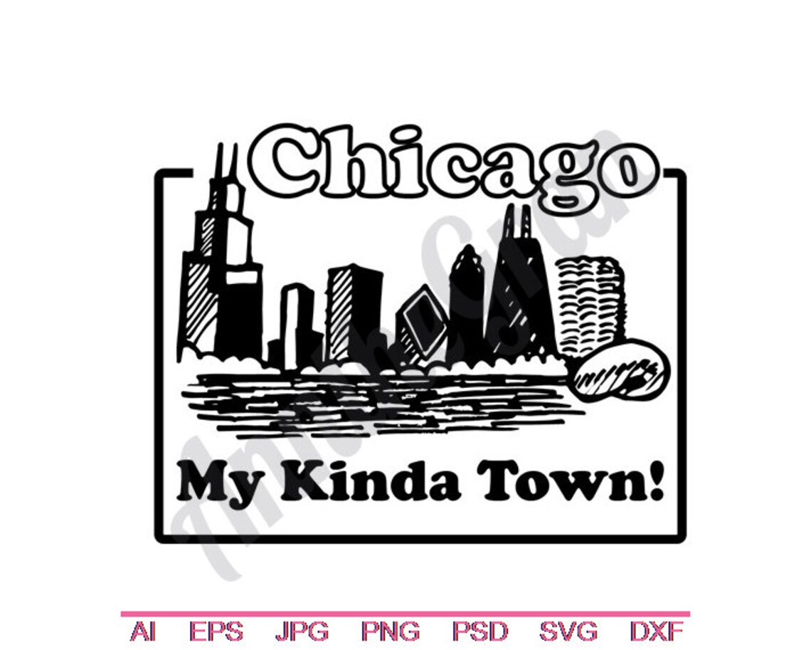 Chicago City Line Svg Dxf Eps Png Jpg Vector Art - Etsy