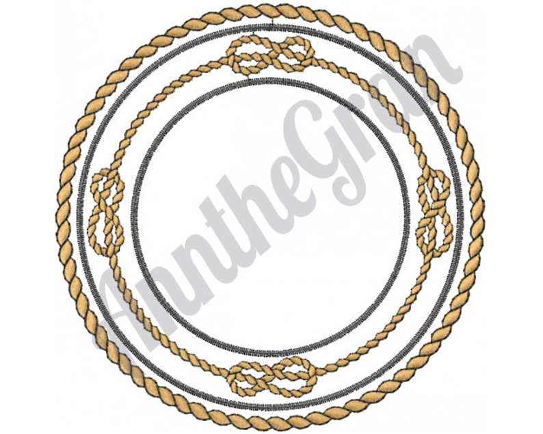 Circle Ropes - Machine Embroidery Design. Rope Knots Embroidery Pattern ...