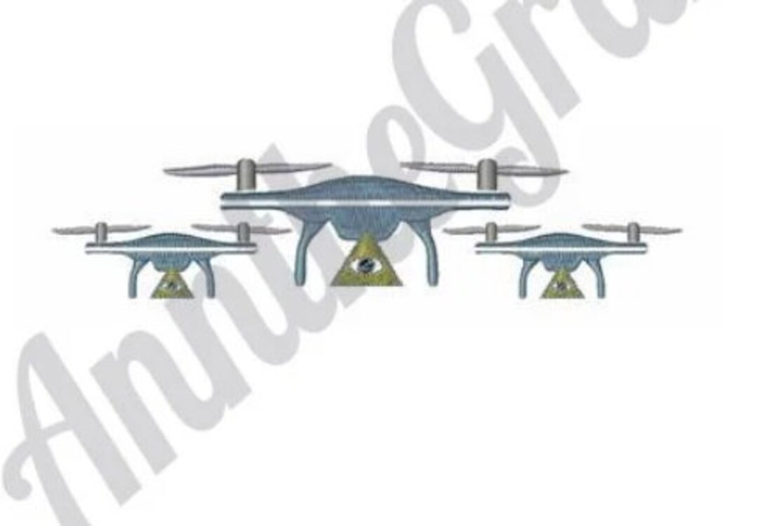 Surveillance Drone Machine Embroidery Design, Drones Embroidery Pattern ...