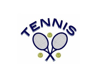 Tennis Rackets and Ball Logo Outline Embroidery 2 Machine Embroidery ...