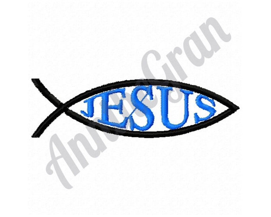 Jesus Christ Fish Embroidery Design. Machine Embroidery - Etsy