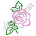 Pink Rose Outline Embroidery Design. Machine Embroidery | Etsy