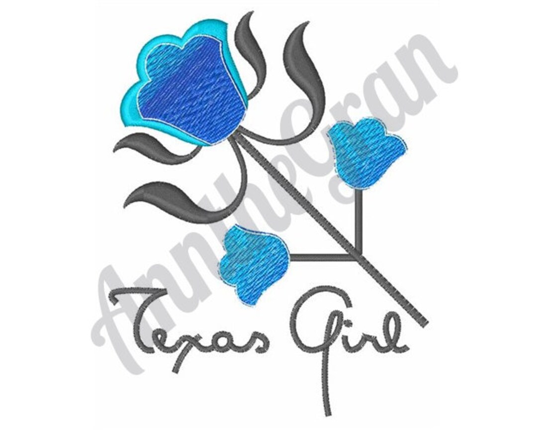 Blue Flower Embroidery Design. Machine Embroidery Design - Etsy