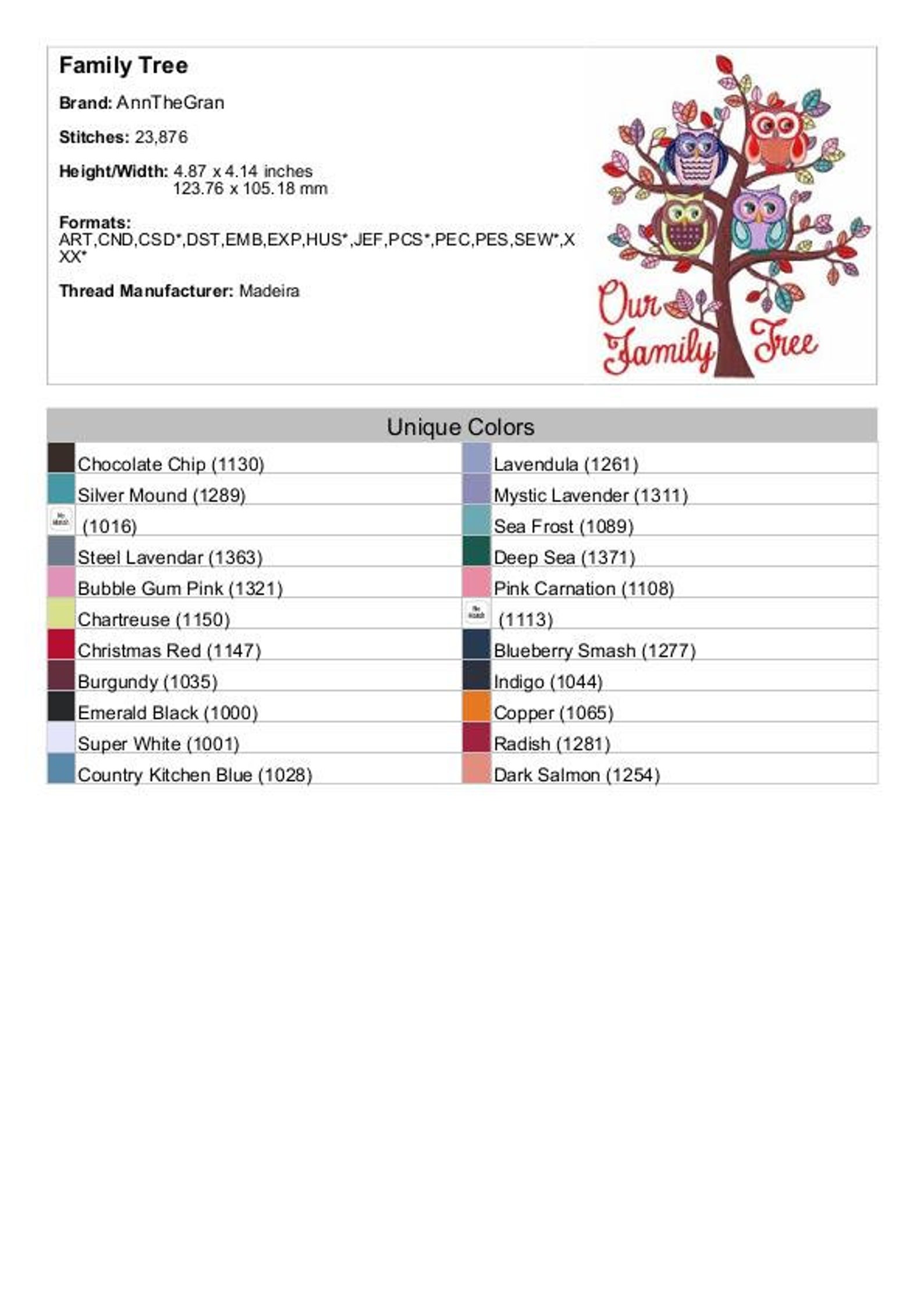 Owl Family Tree Machine Embroidery Design - Etsy