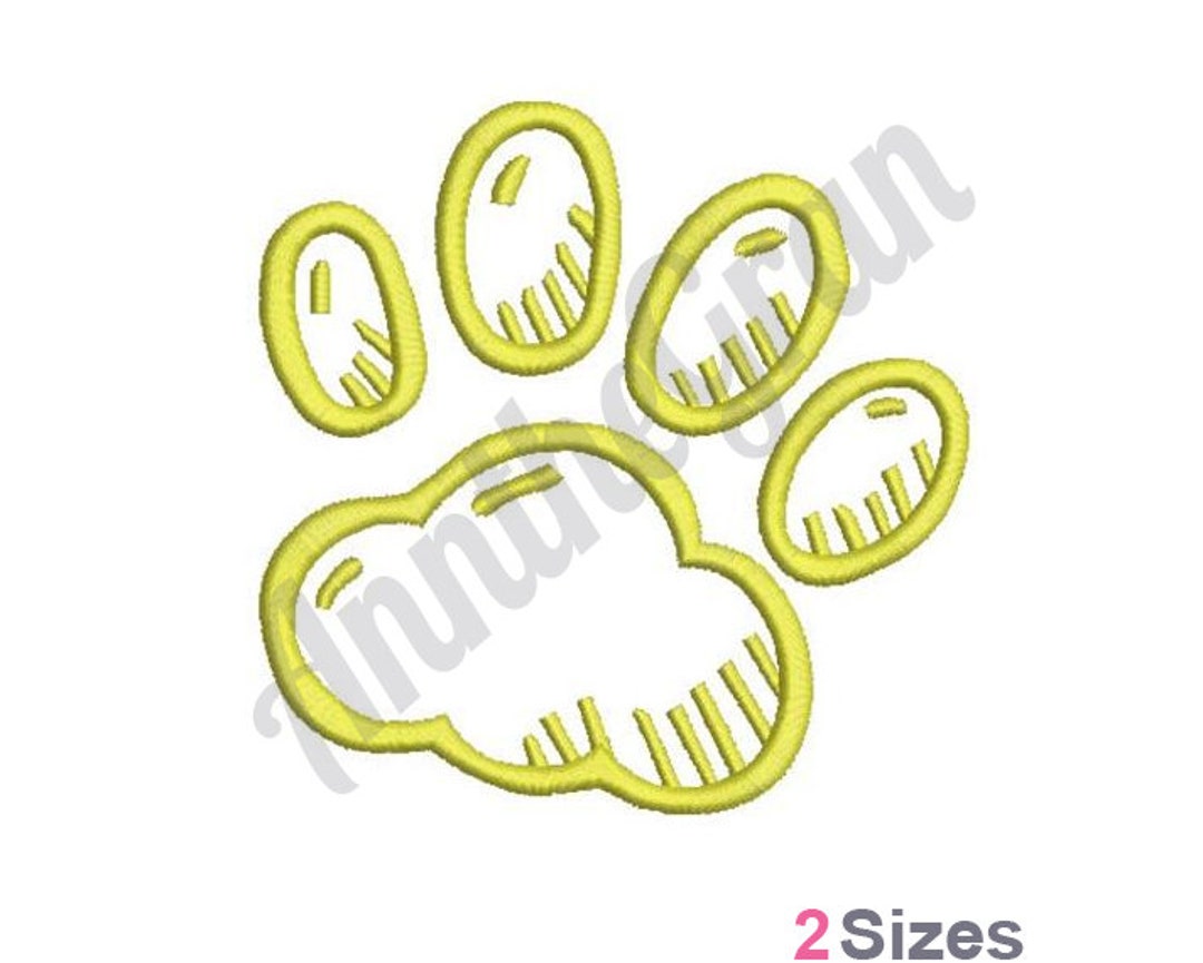 Paw Print Outline Machine Embroidery Design 2 Sizes, Animal Footprint ...