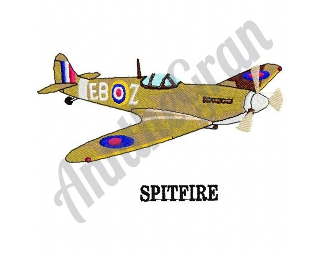 Spitfire Machine Embroidery Design. Aircraft Embroidery Design ...