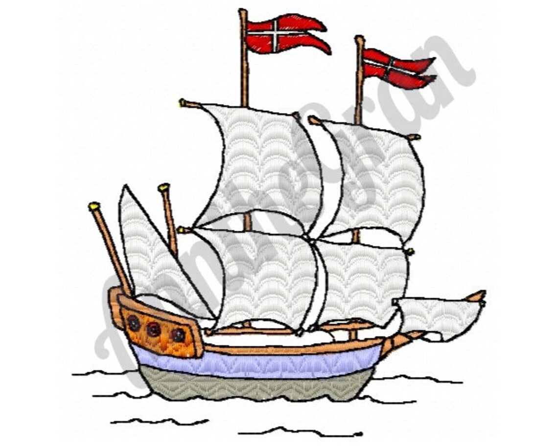 Pirate Ship Embroidery Design. Machine Embroidery Design. | Etsy