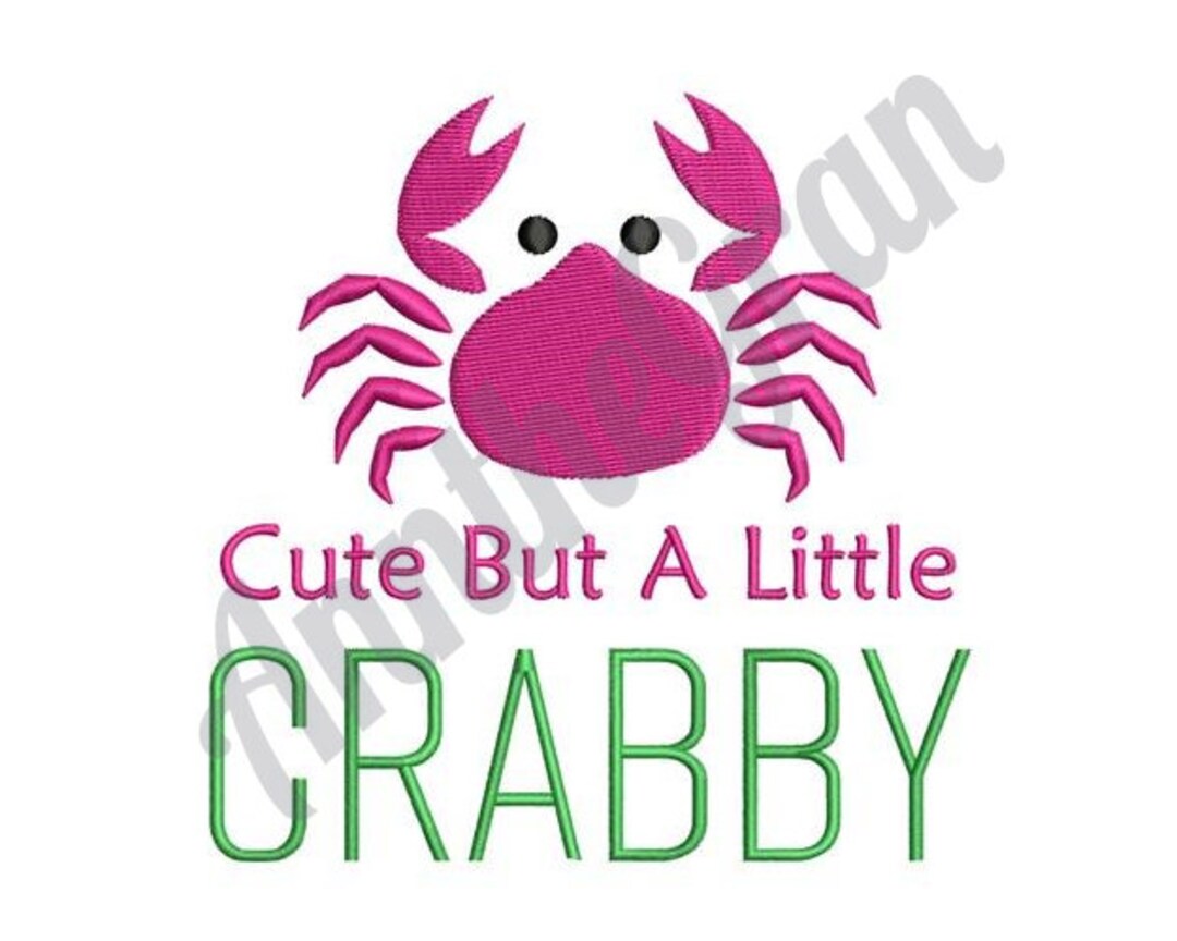 Cute but A Little Crabby - Machine Embroidery Design, Red Crab ...