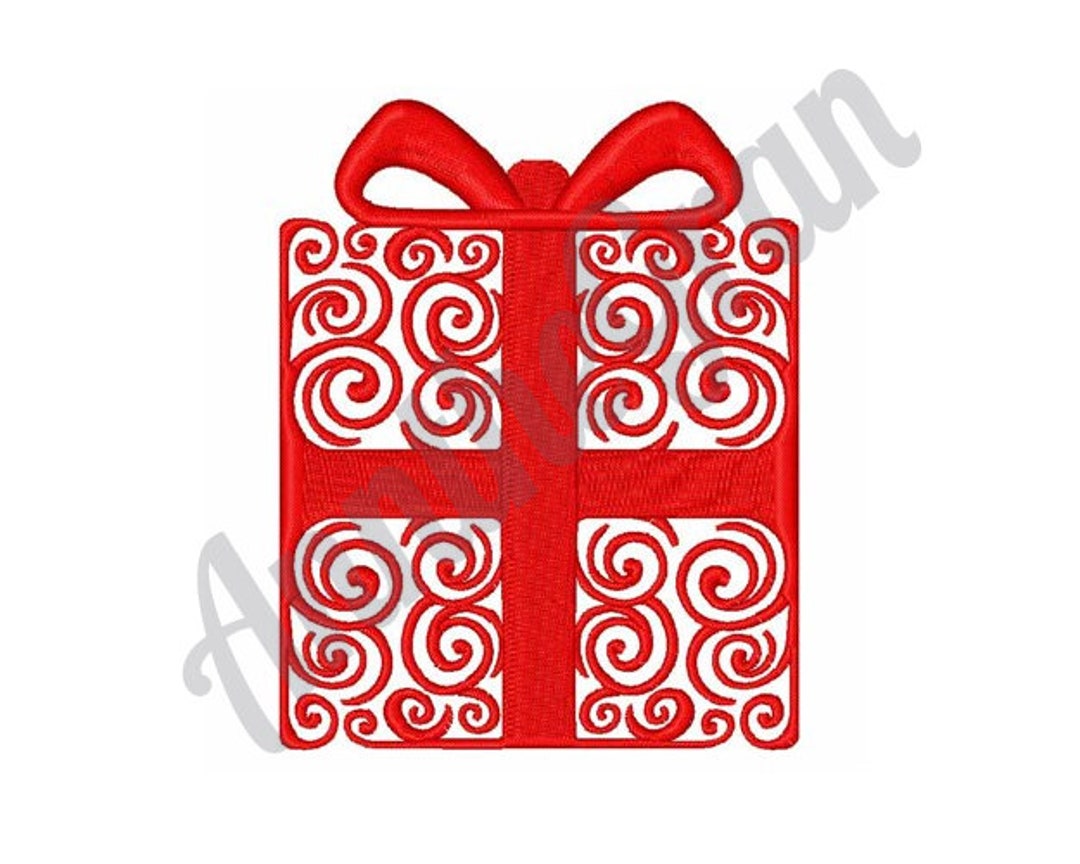 Christmas Gift Box Embroidery Design. Presents Embroidery Design ...